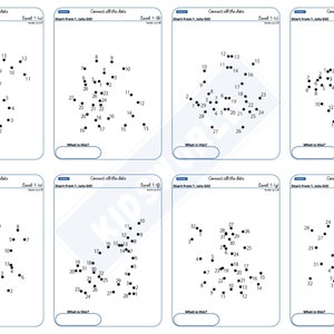 Connect the Dots Printable Pages for ALL (40 Pages), Dot to Dot Puzzle Pages, Level 1-4, Connect ...