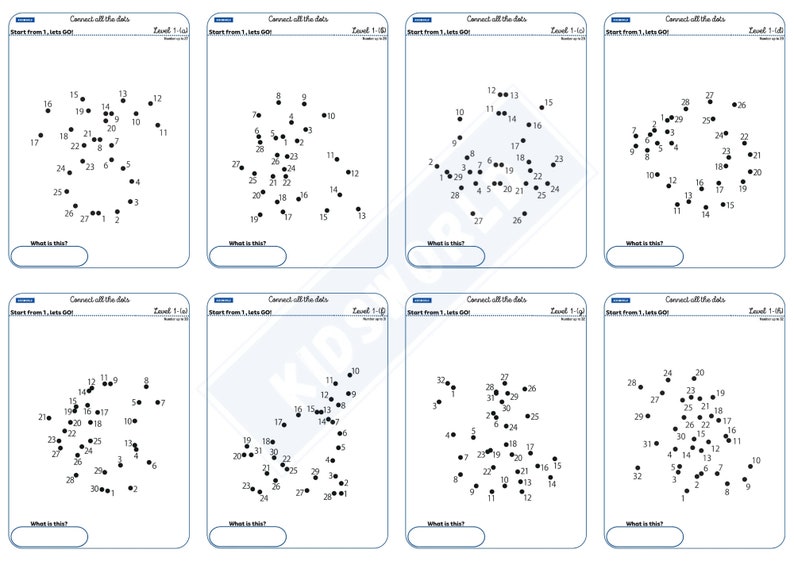 Connect the Dots Printable Pages for ALL (40 Pages), Dot to Dot Puzzle ...
