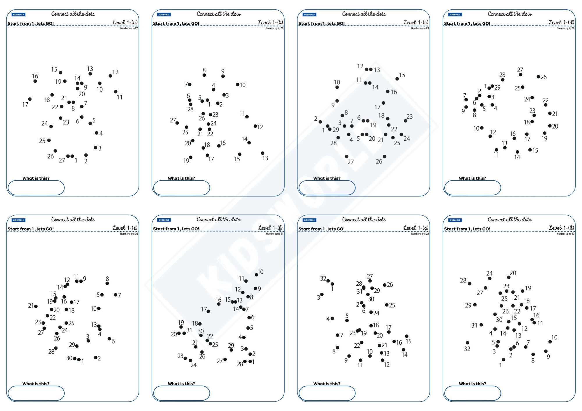 Connect the Dots Printable Pages for ALL 40 Pages, Dot to Dot Puzzle ...
