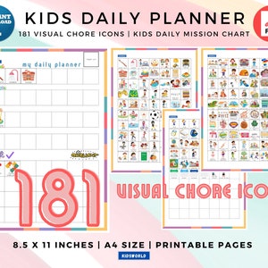 Kids Daily Planner, Daily Kids Calendar, Visual Schedule for Toddlers ...