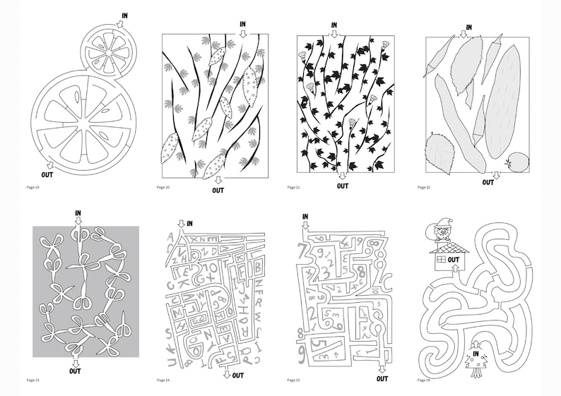 Printable MAZE Challenge Pages for Kids 35 Pages.(stage 1-4) | Children ...