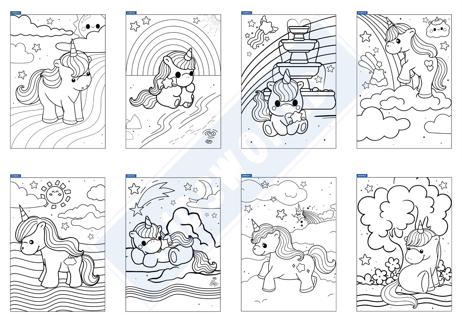 Unicorn Printable Coloring Pages for Kids 10 Coloring Pages Busy ...