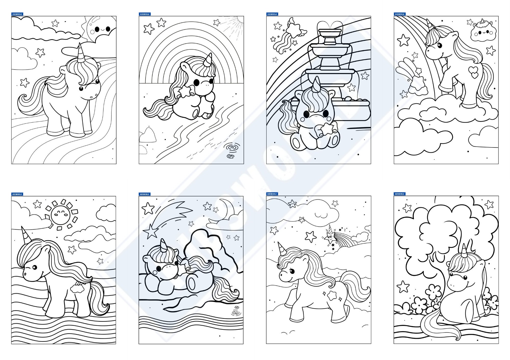 Unicorn Printable Coloring Pages for Kids 10 Coloring Pages Busy ...