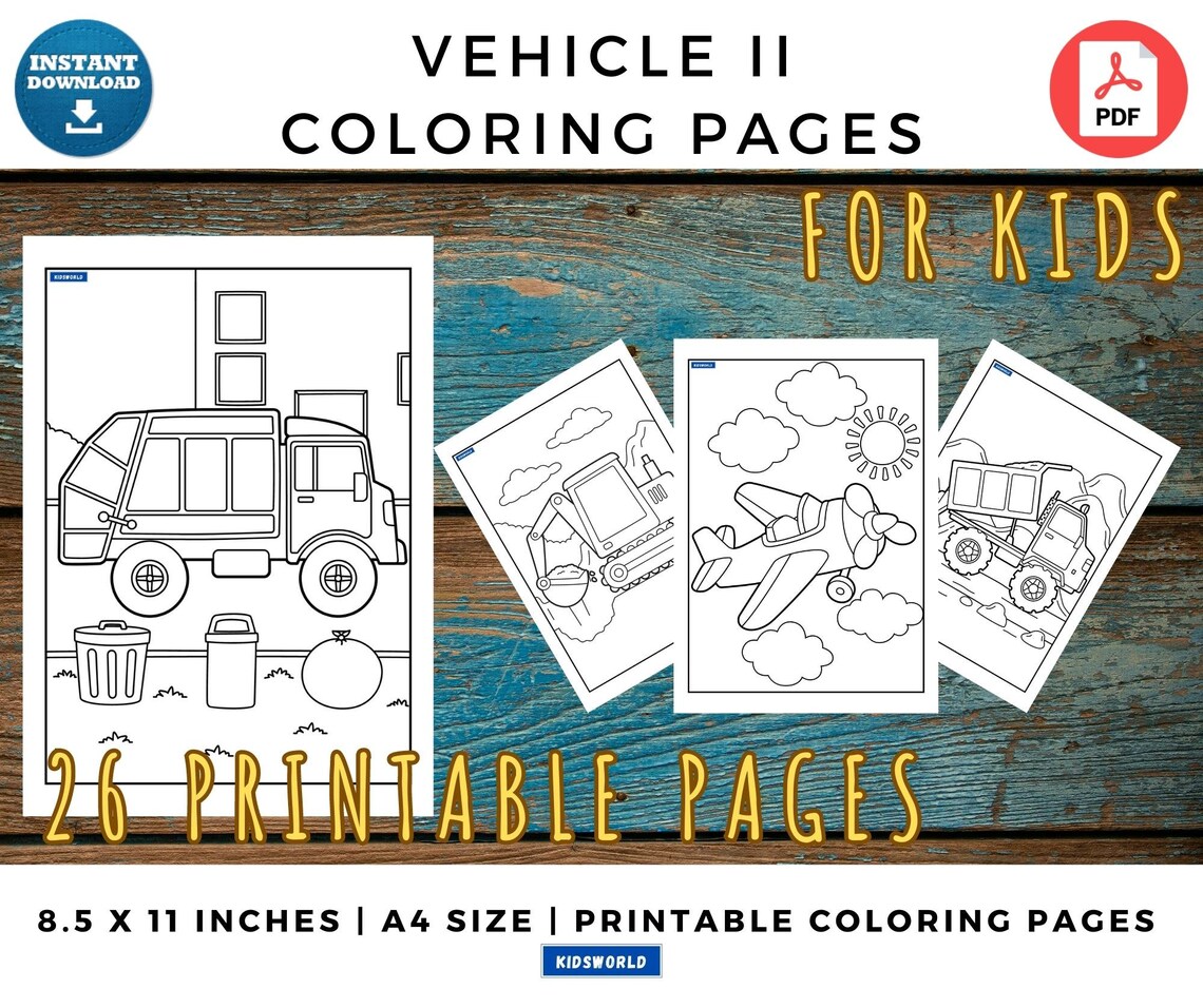 Vehicle Kids Coloring Pages, Fun Coloring Pages for Kids, Coloring ...