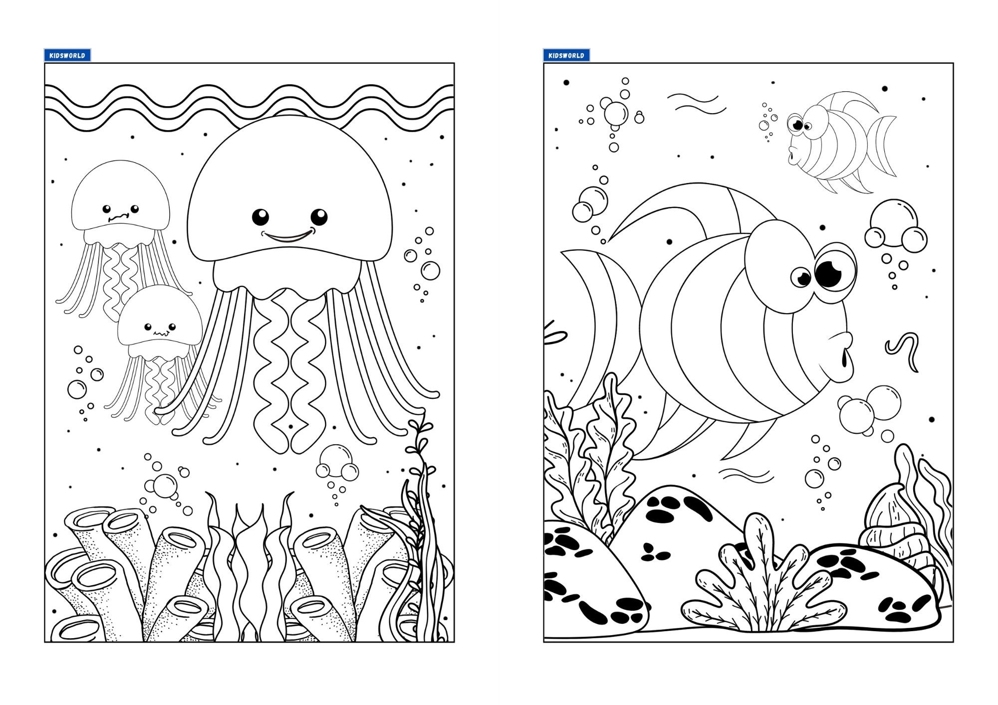Under the Sea Printable Coloring Pages for Kids 10 Coloring Pages Busy ...