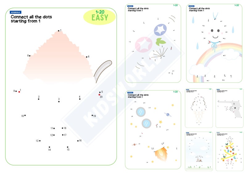 Connect the Dots Printable Pages for ALL 26 Pages, Dot to Dot Puzzle ...