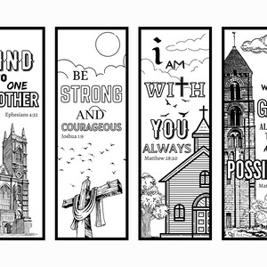 Bible Verse Ll Printable Coloring Bookmarks Instant Download. 4 DIY ...