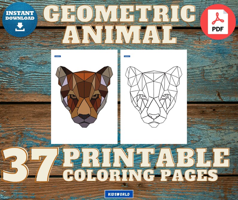 37 Geometric Animal Printable Coloring Pages | Mindful Coloring ...