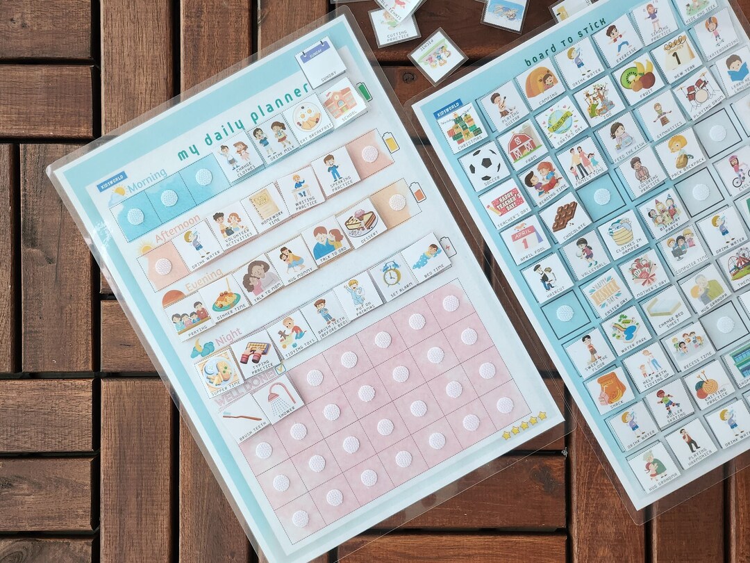 Kids Daily Planner Pages, Daily Kids Calendar, Visual Schedule for ...