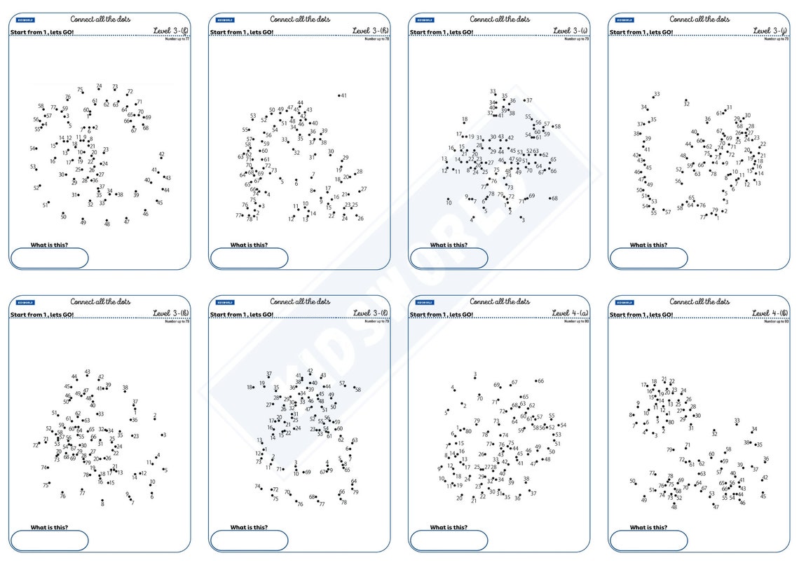 Connect the Dots Printable Pages for ALL (40 Pages), Dot to Dot Puzzle ...