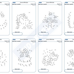 Connect the Dots Printable Pages for ALL (40 Pages), Dot to Dot Puzzle ...