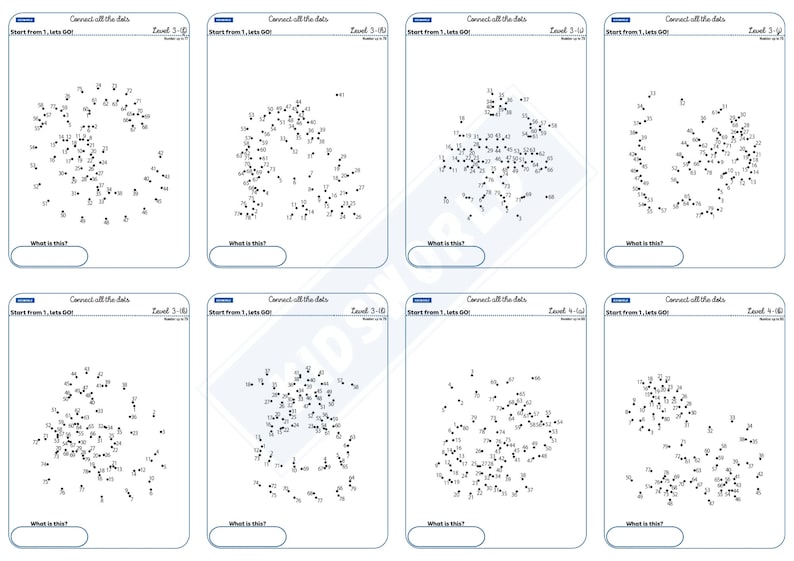 Connect the Dots Printable Pages for ALL (40 Pages), Dot to Dot Puzzle ...