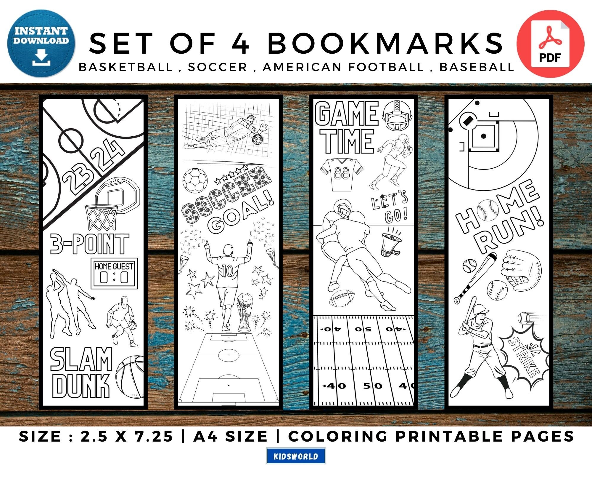 Printable Coloring Bookmarks for All Age. Instant Digital Download. 4 ...