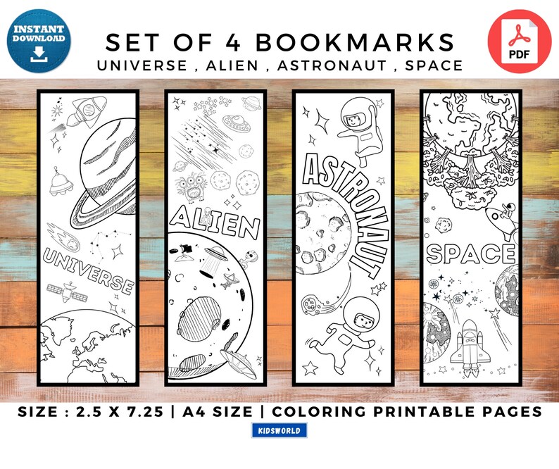Printable Coloring Bookmarks for All Age. Instant Digital - Etsy