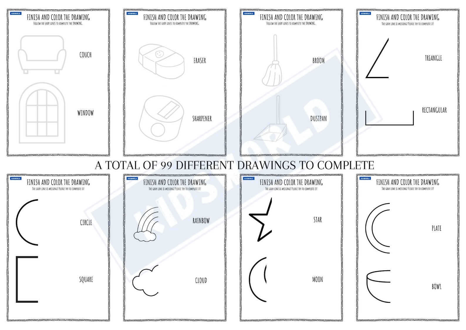 Finish the Drawing Printable Activities for Kids | Kids Busy Coloring ...