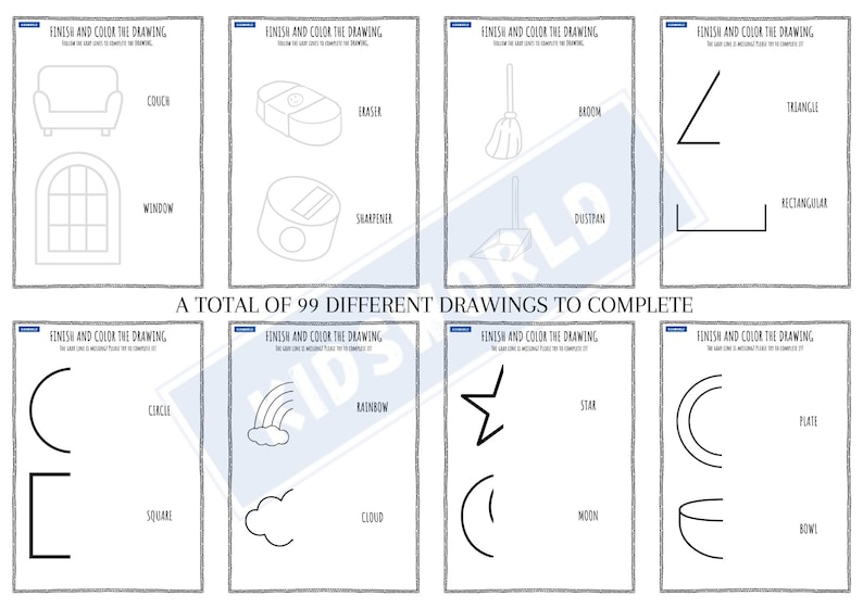 Finish the Drawing Printable Activities for Kids | Kids Busy Coloring ...
