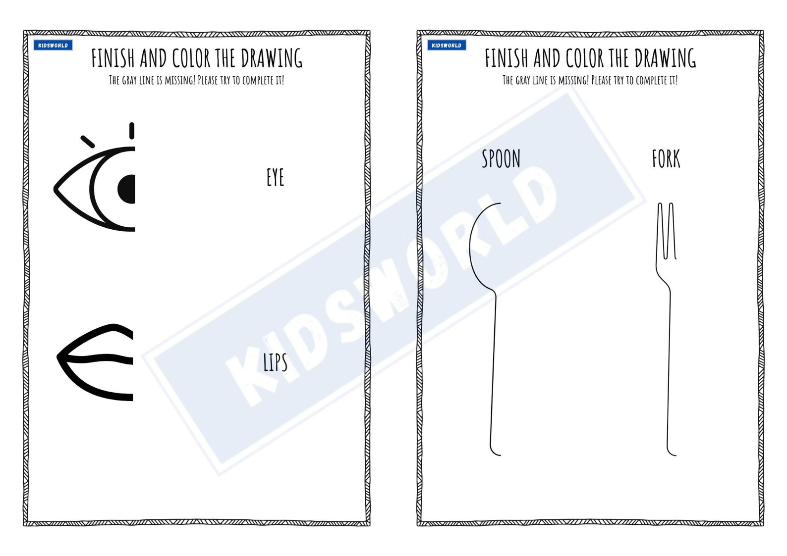 Finish the Drawing Printable Activities for Kids | Kids Busy Coloring ...