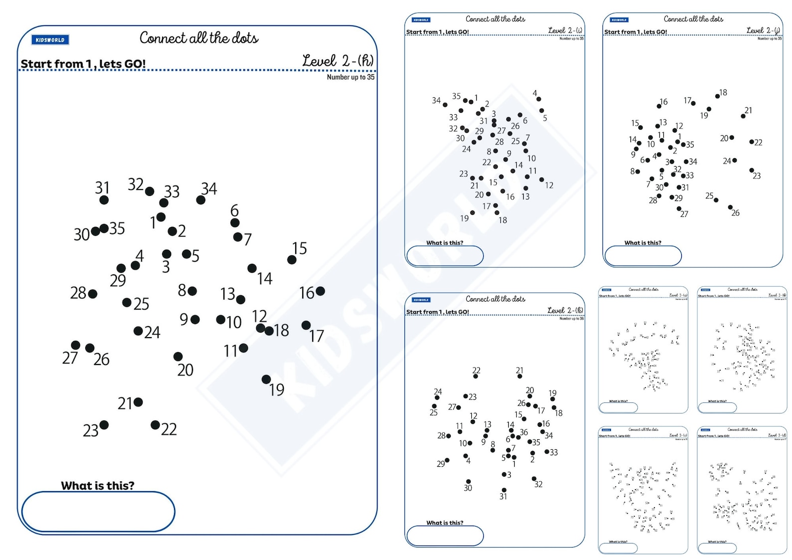Connect the Dots Printable Pages for ALL 40 Pages, Dot to Dot Puzzle ...