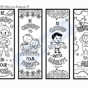 Kids Bundle 12 Printable Fun Coloring Bible Bookmarks. Instant Digital ...