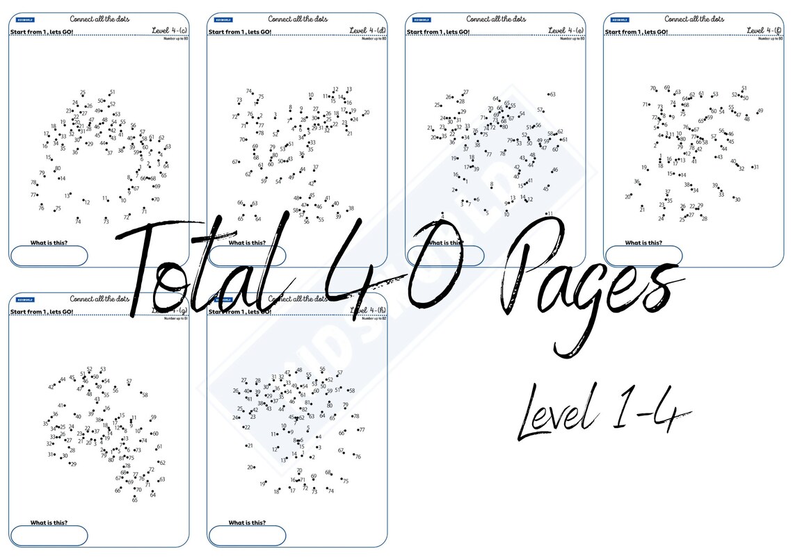 Connect the Dots Printable Pages for ALL (40 Pages), Dot to Dot Puzzle ...
