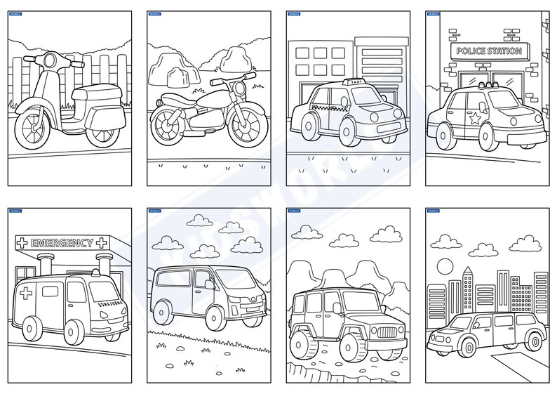 Vehicle Kids Coloring Pages, Fun Coloring Pages for Kids, Coloring ...
