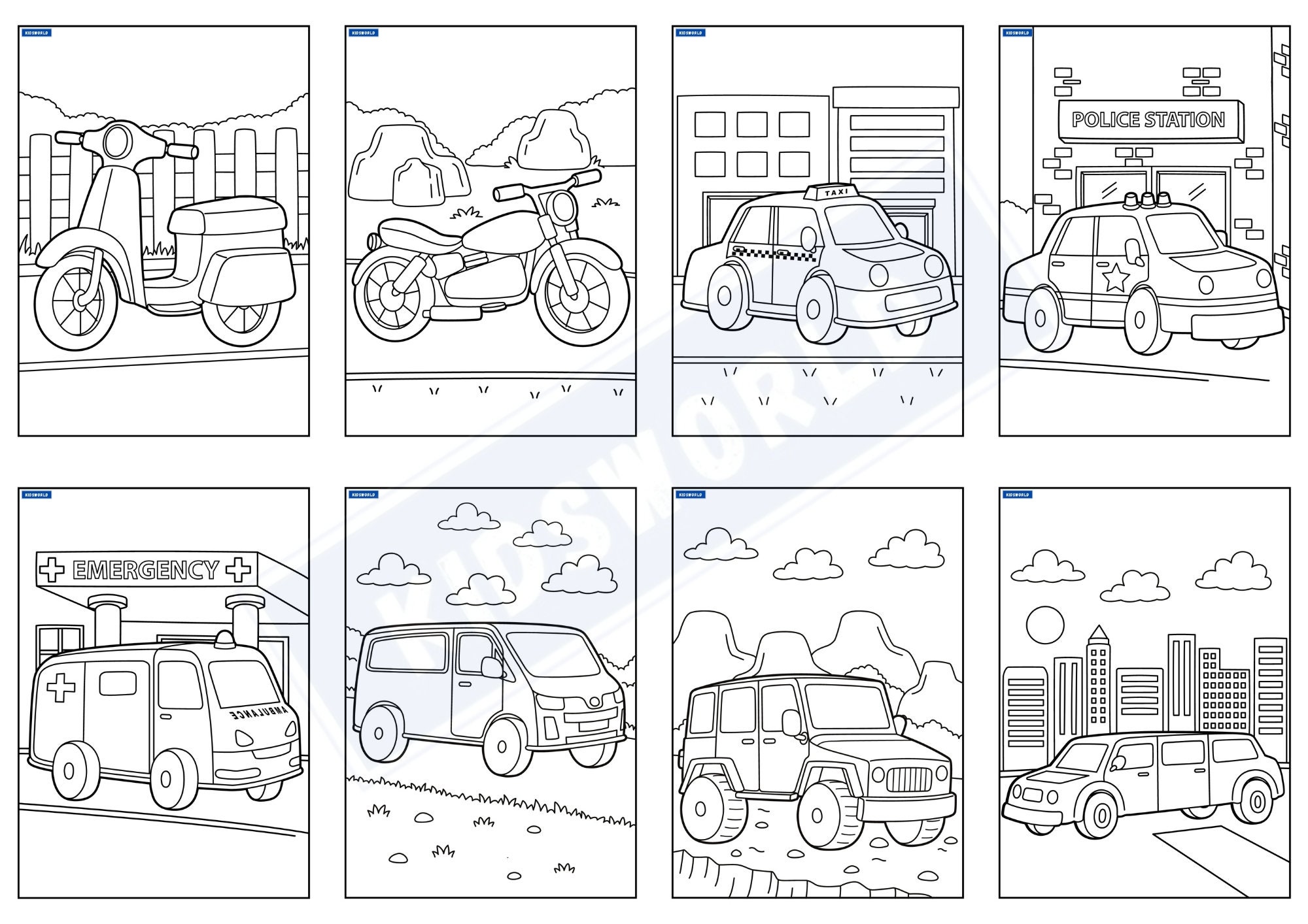 Vehicle Kids Coloring Pages, Fun Coloring Pages for Kids, Coloring ...