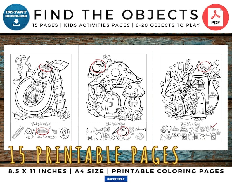 Find the Objects Activities Printable Pages | Kids Activities Pages ...