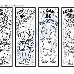 Kids Bundle 12 Printable Fun Coloring Bible Bookmarks. Instant Digital ...