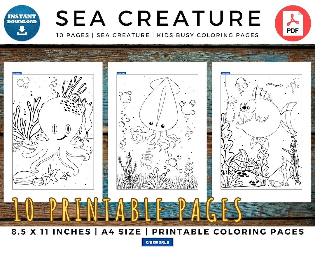 Under the Sea Printable Coloring Pages for Kids | 10 Coloring Pages ...