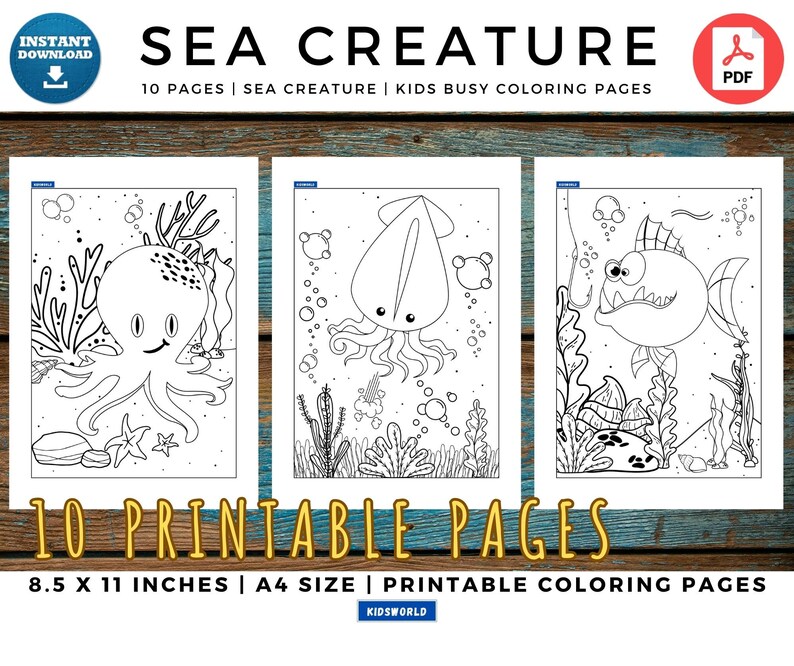 Under the Sea Printable Coloring Pages for Kids | 10 Coloring Pages ...