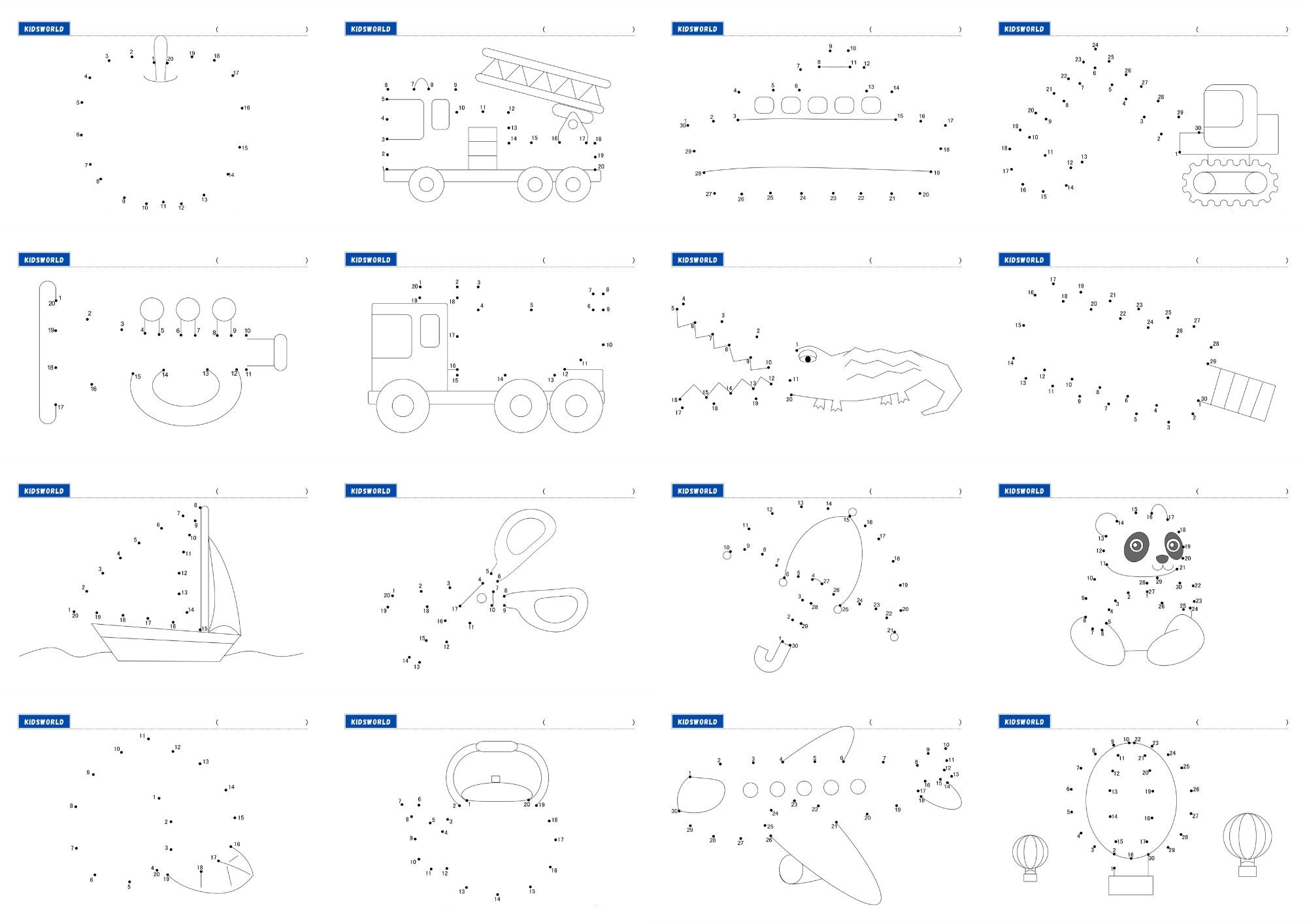 Connect the Dots : Printable Pages for Kids Ages 2-8 (25 Pages) , Dot ...