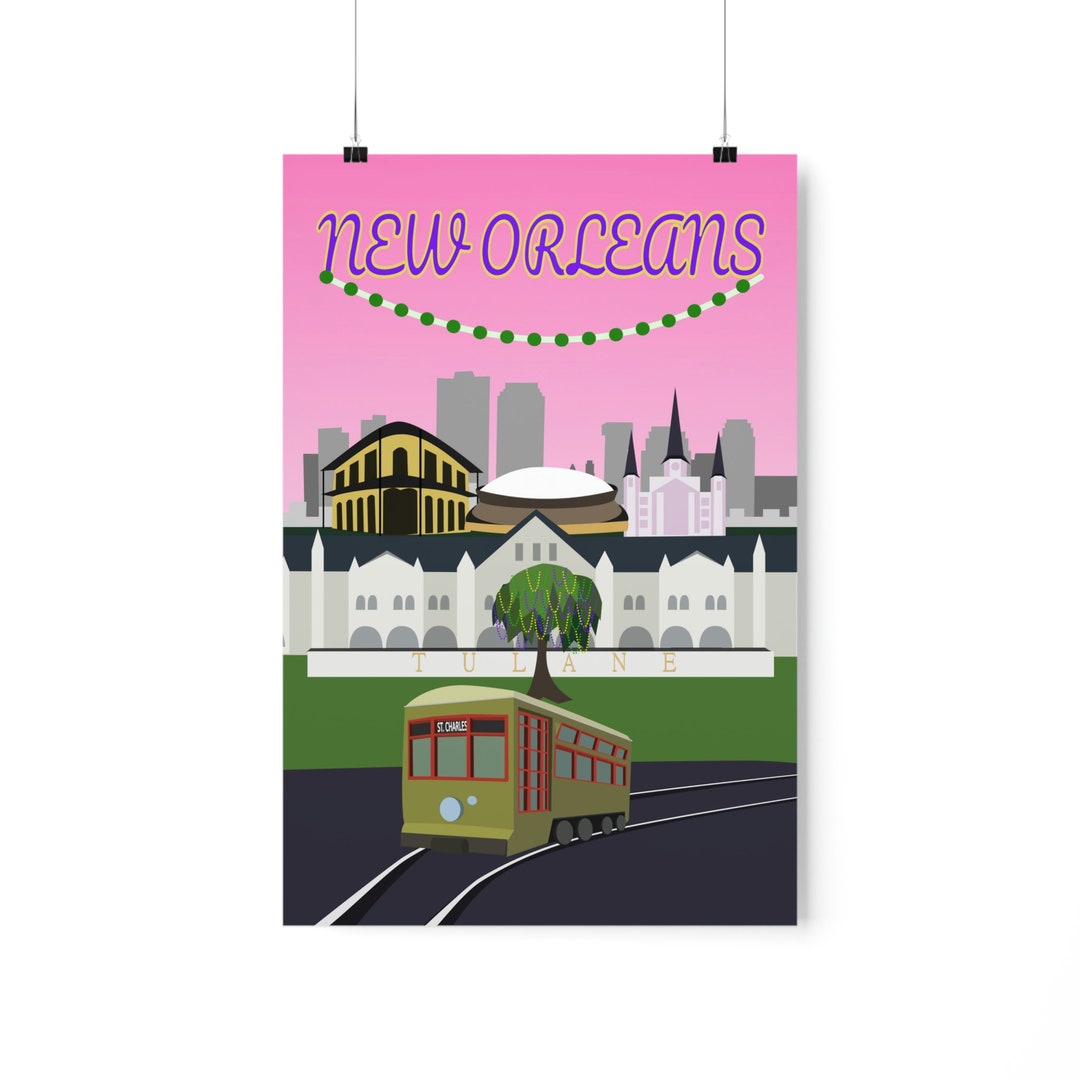 New Orleans Cityscape Poster Art Print, Gallery Wall Art Decor, NOLA ...