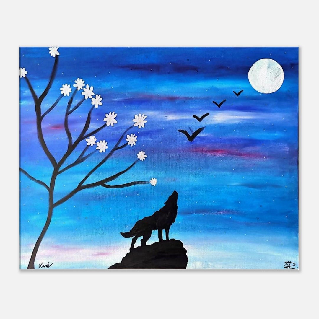 Xander Art Copy - Wolf Howling at the Moon. - Etsy