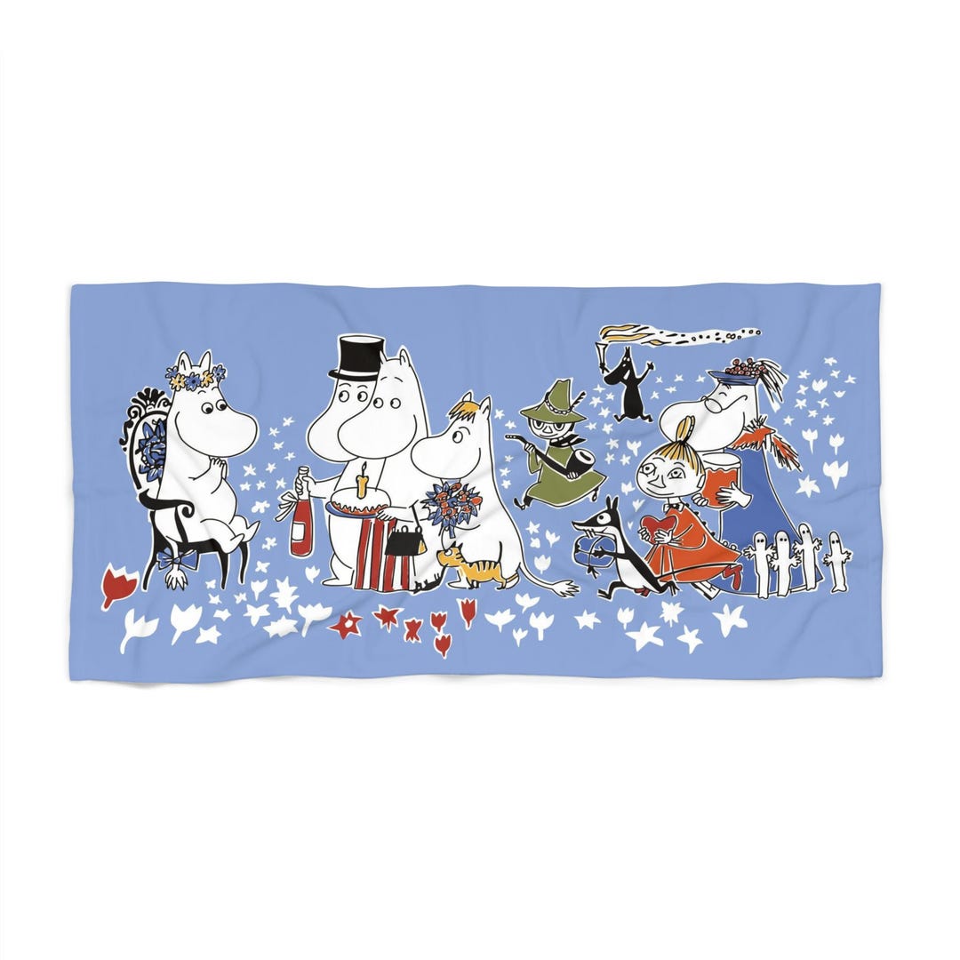 Whimsical Moomin Beach Towel, Fun Holiday Accessory, Pool Day Must-have ...
