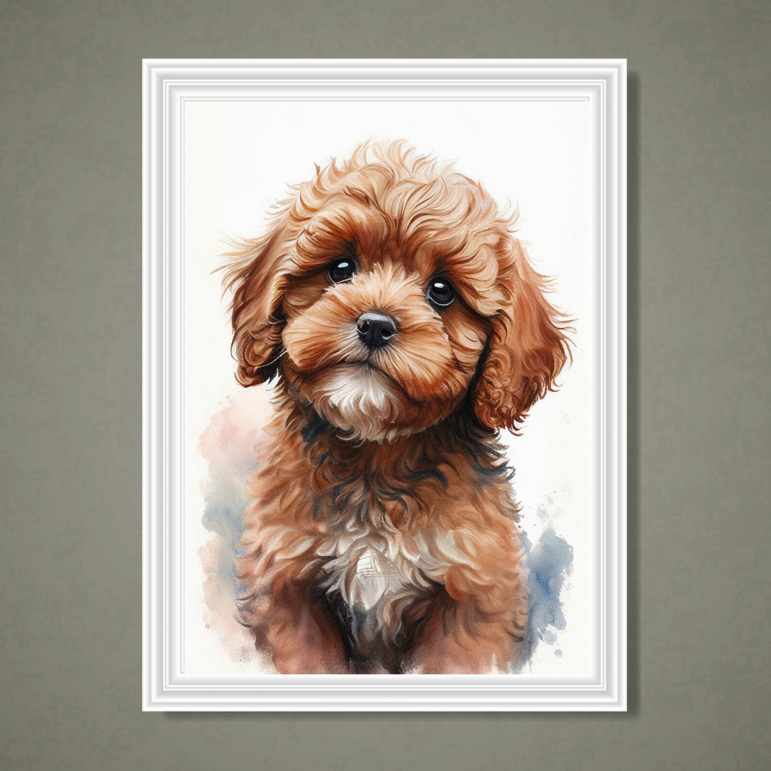 Cavoodle Puppy, Printable Wall Art, Watercolor Puppy Print, Nursery ...
