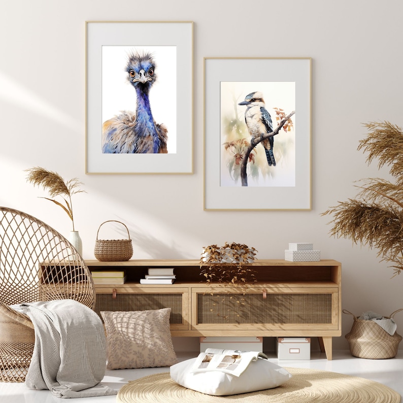 Emu Watercolor Painting, Australian Native Animal Art (digital Download ...