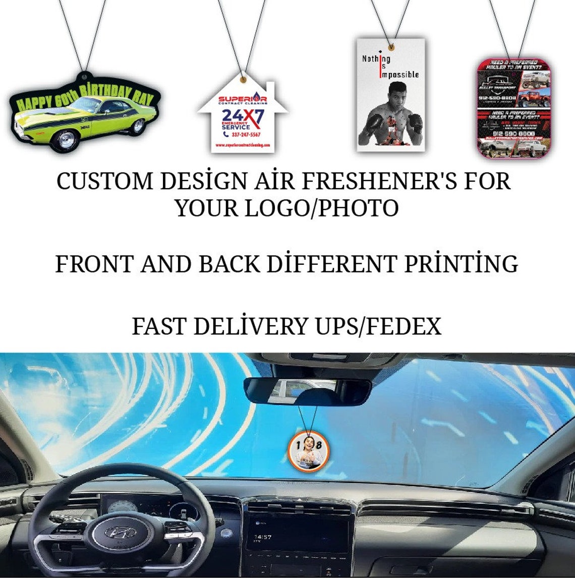 Custom Design Car Freshener, Air Freshener, Logo Printed Freshener ...
