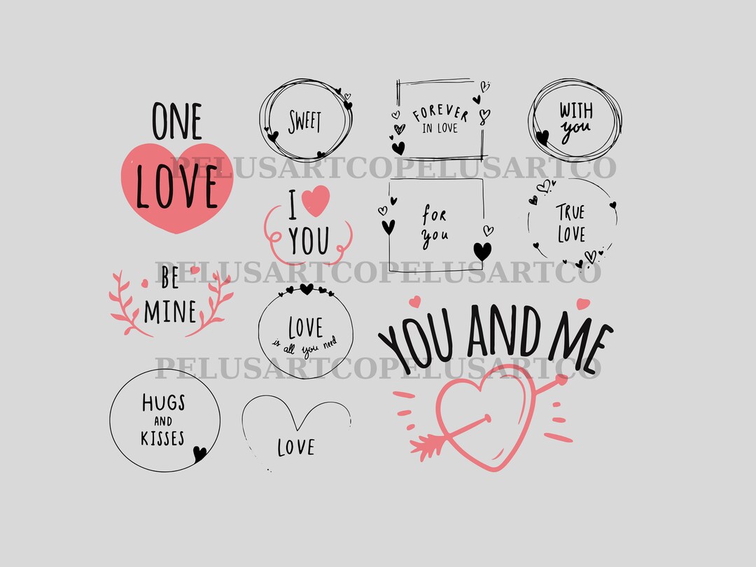 Love Svg Bundle, Love Frame Svg, Valentine Svg, Hearts Svg Bundle, Love ...
