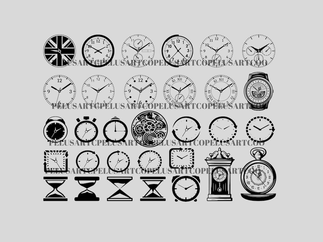 Clock Face Svg Bundle, Clock Svg, Roman Numeral Clock Svg, Vintage ...