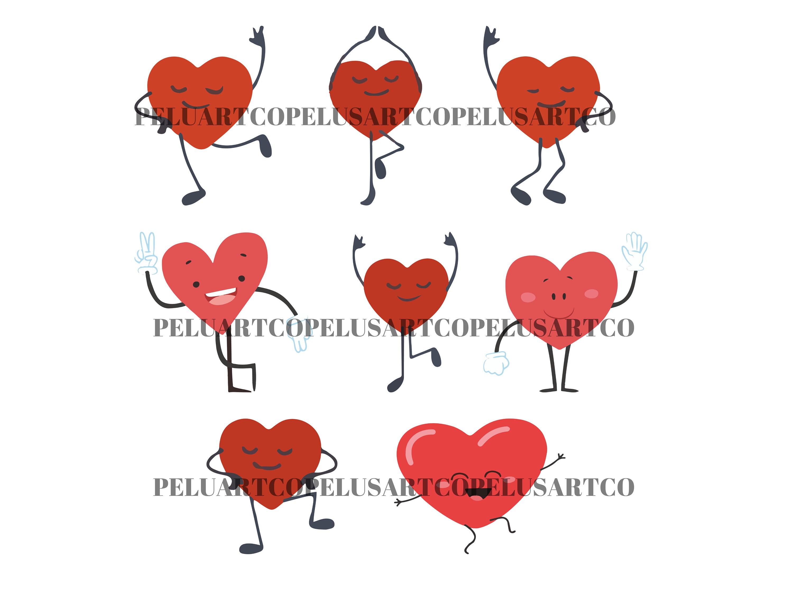Hearts Bundle Svg, Dancing Hearts Svg, Heart Face Svg, Love Svg ...