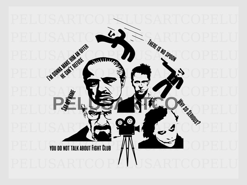 Movie Svg, Cinema Svg, Movie Character Svg, Godfather Svg, Breaking Bad ...