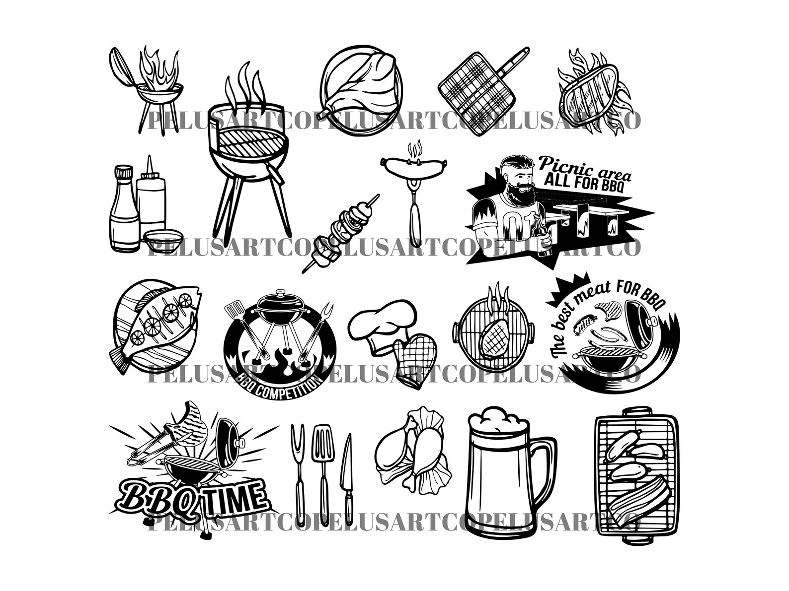 Barbeque Svg Bundle, BBQ Svg, Grilling Svg, Kitchen Svg, Grilling ...