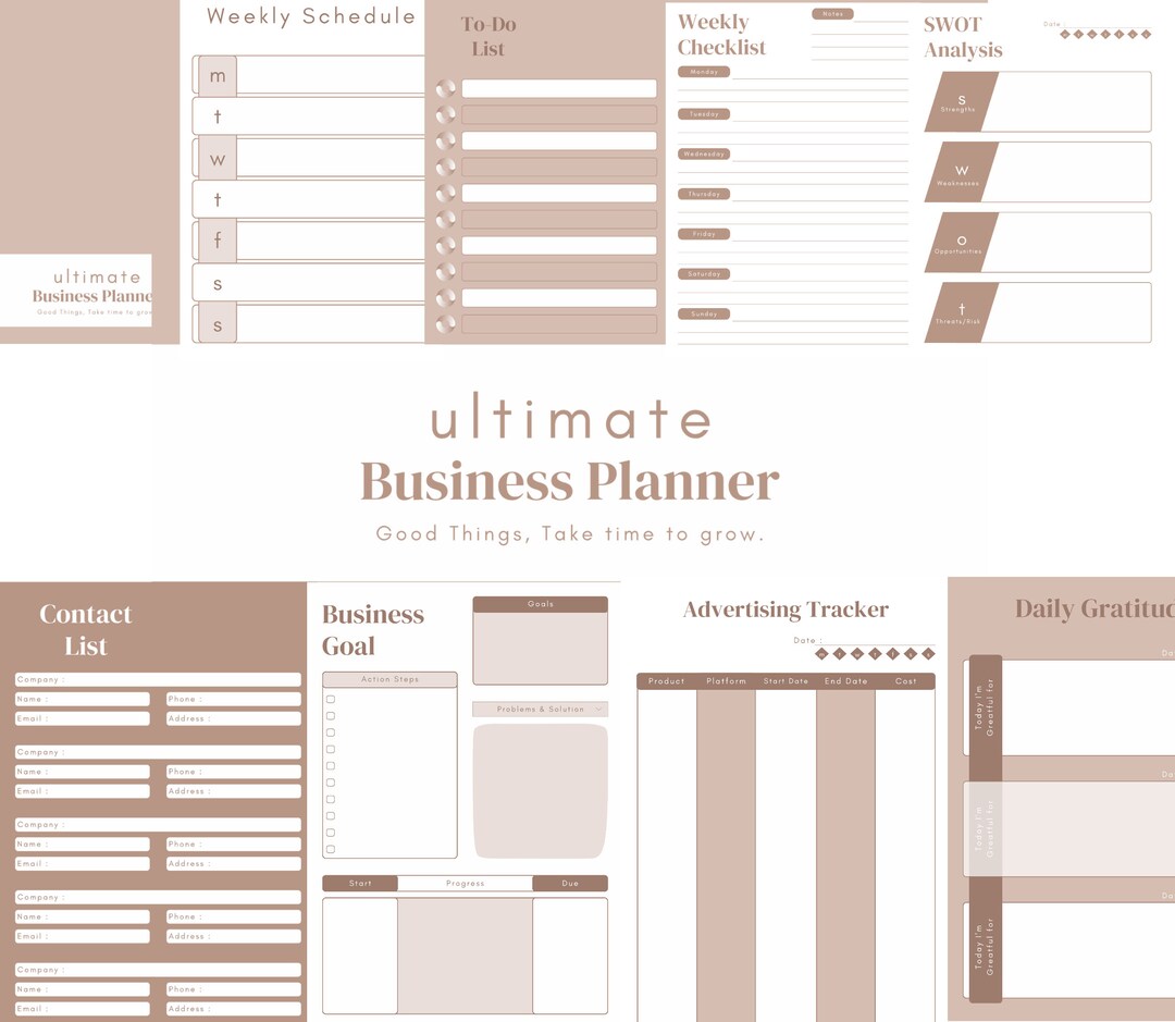 The Ultimate Business Planner | Business Tracker | Goals and Analysis ...
