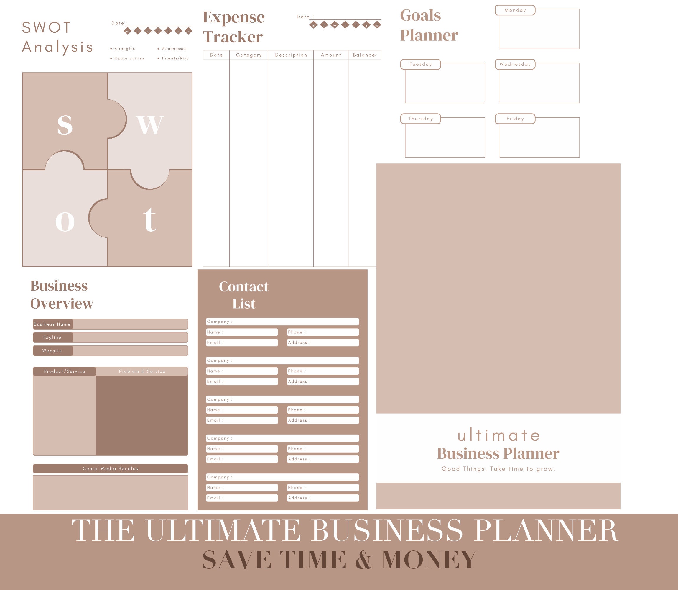 The Ultimate Business Planner | Business Tracker | Goals and Analysis ...