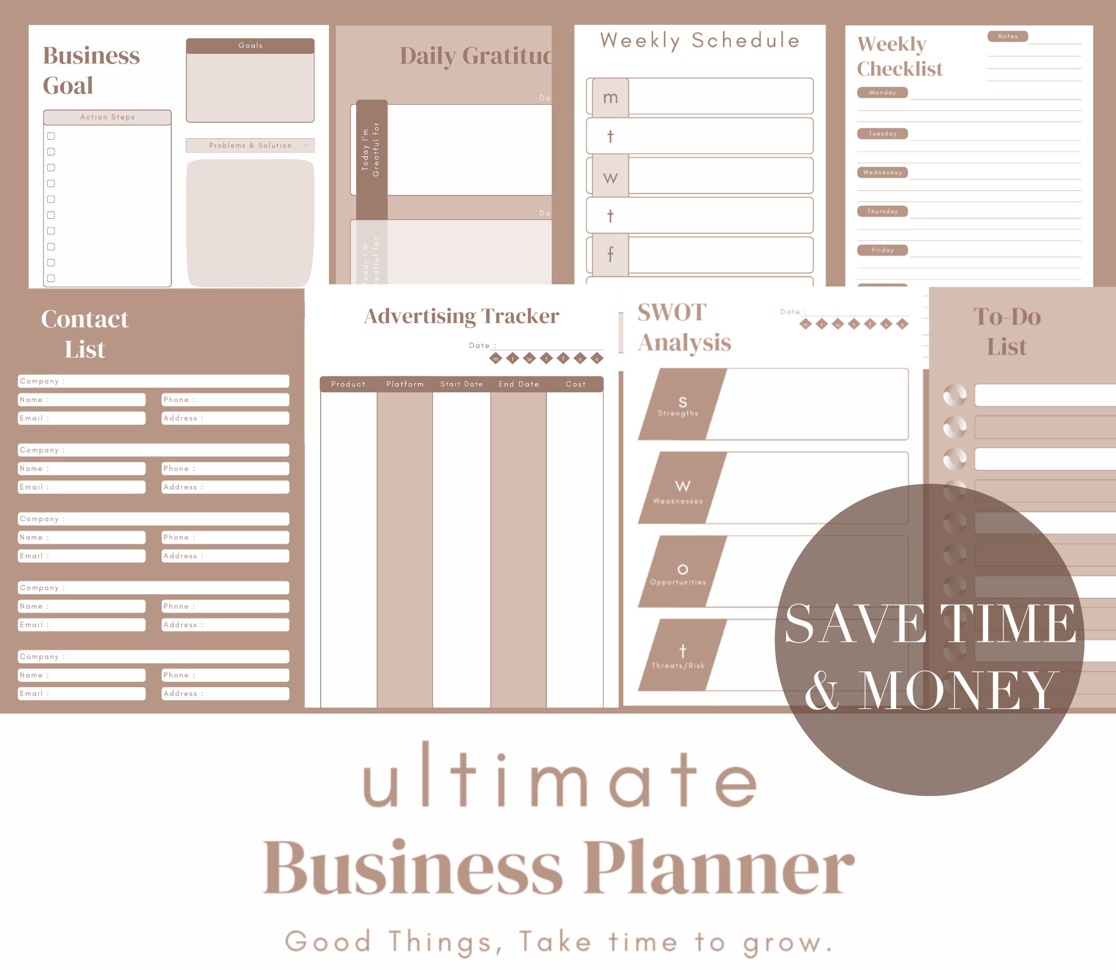 The Ultimate Business Planner | Business Tracker | Goals and Analysis ...