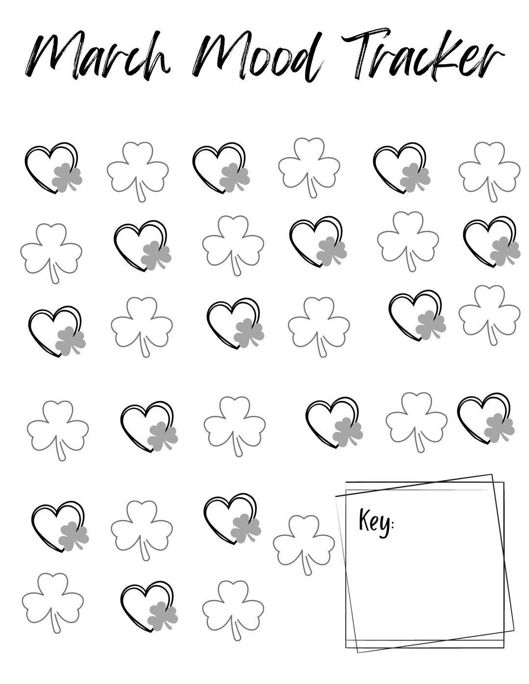 March Mood Tracker Shamrock Mood Tracker - Etsy