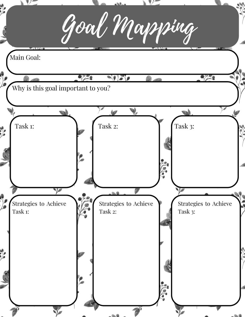 Goal Mapping Goal Breakdown Template - Etsy