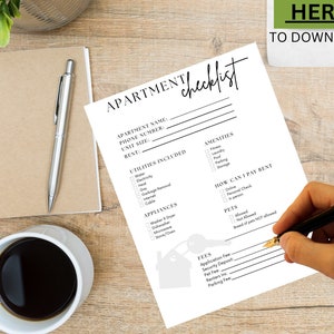 Printable/editable Apartment Checklist - Etsy