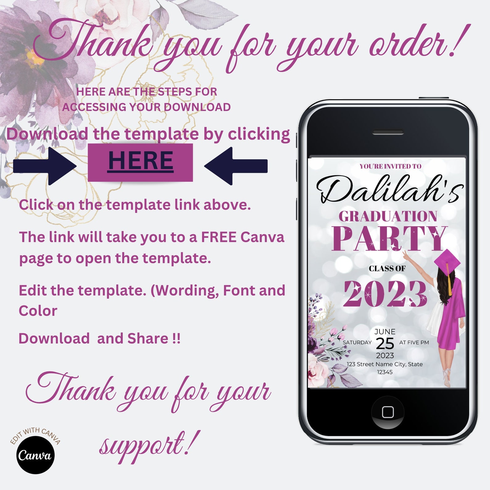 Graduation Party Invite, Digital - Etsy