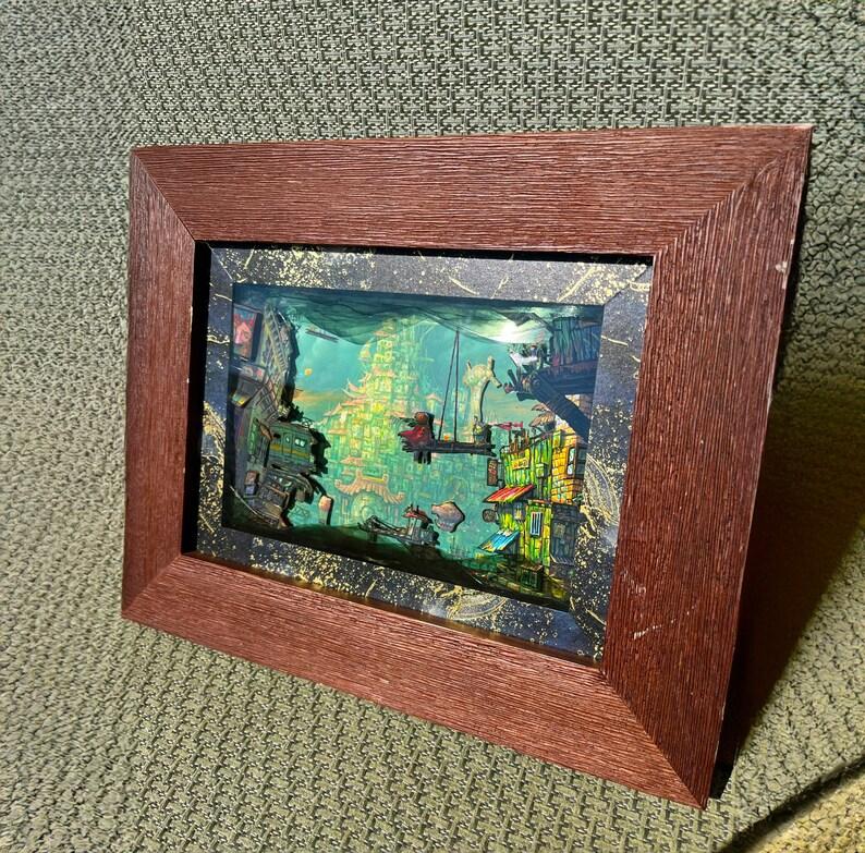 A Unique Handmade Papercut Diorama Shadowbox a Three-dimensional Framed ...